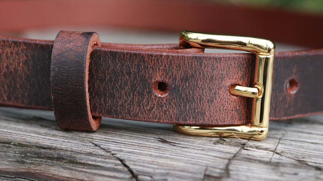 1 Inch Wide Leather Belt, Full Grain Brown Leather Belt, Narrow Leather ...