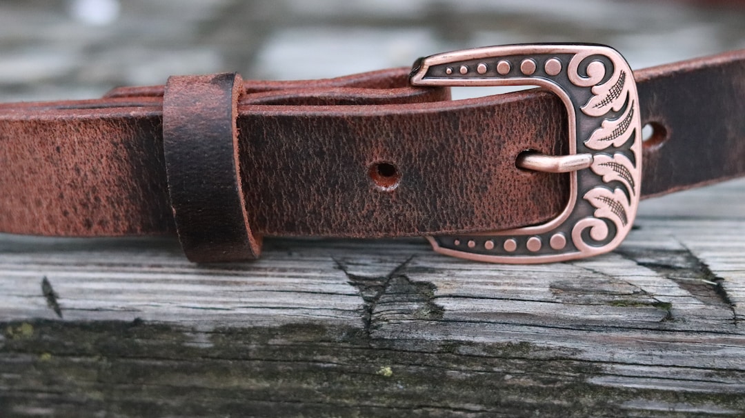 1 Inch Wide Leather Belt, Full Grain Brown Leather Belt, Narrow Leather ...