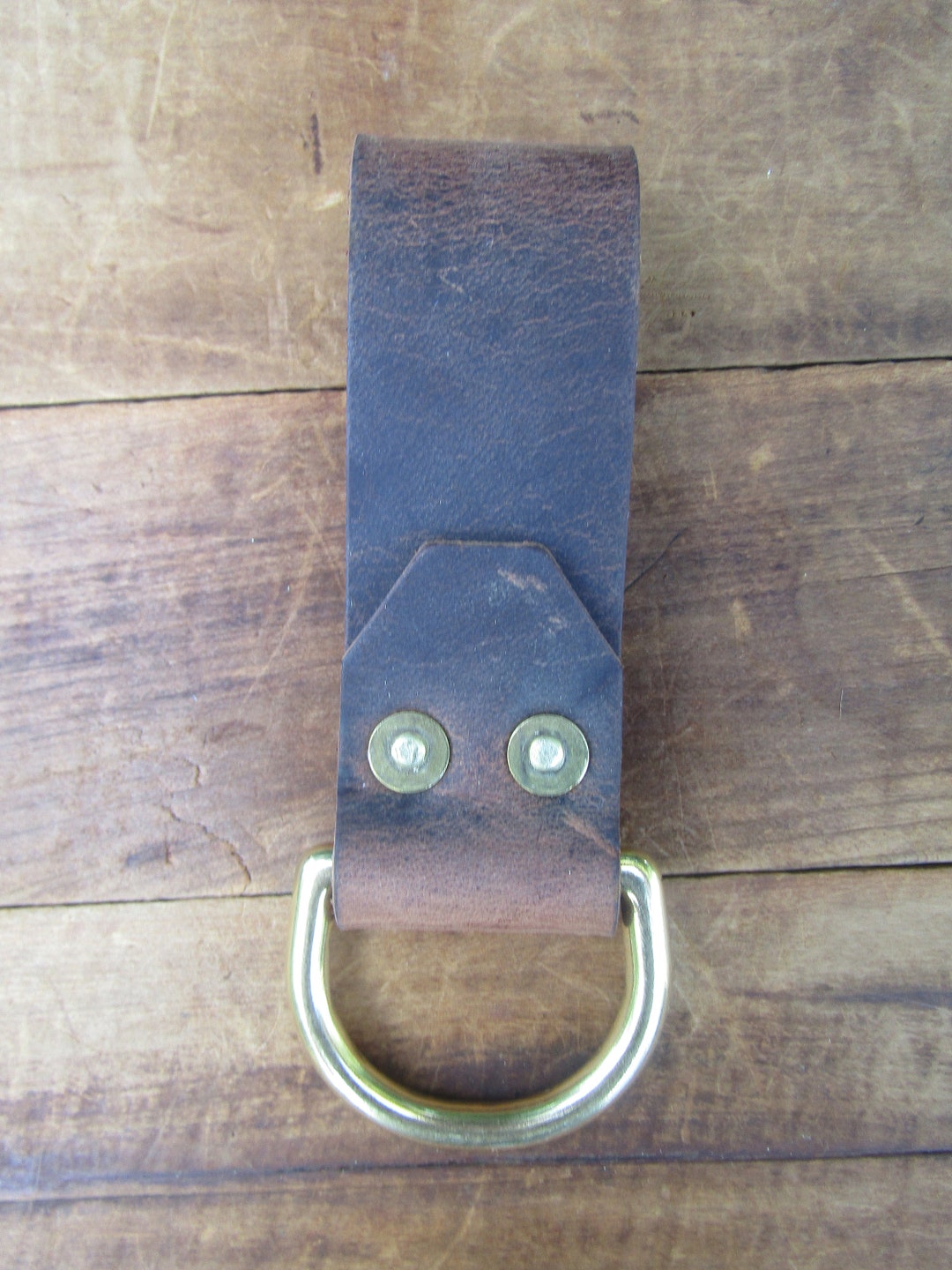 Water Buffalo Leather Knife Hanger, Strap Holder, With Solid Brass D ...