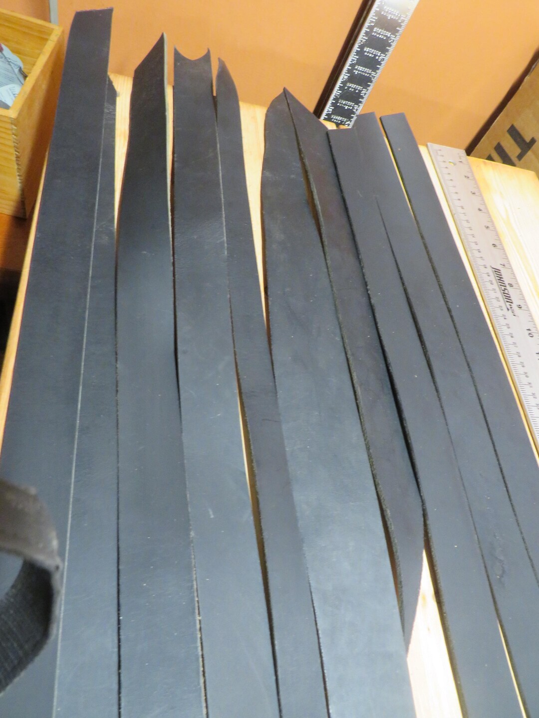 Black Leather Straps 12-50 Inch Long Craft Leather Water Buffalo ...