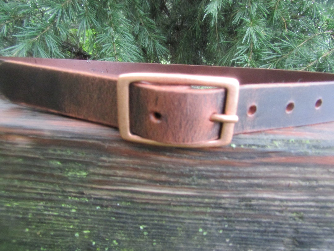 1 Inch Wide Leather Belt, Full Grain Brown Leather Belt, Narrow Leather ...