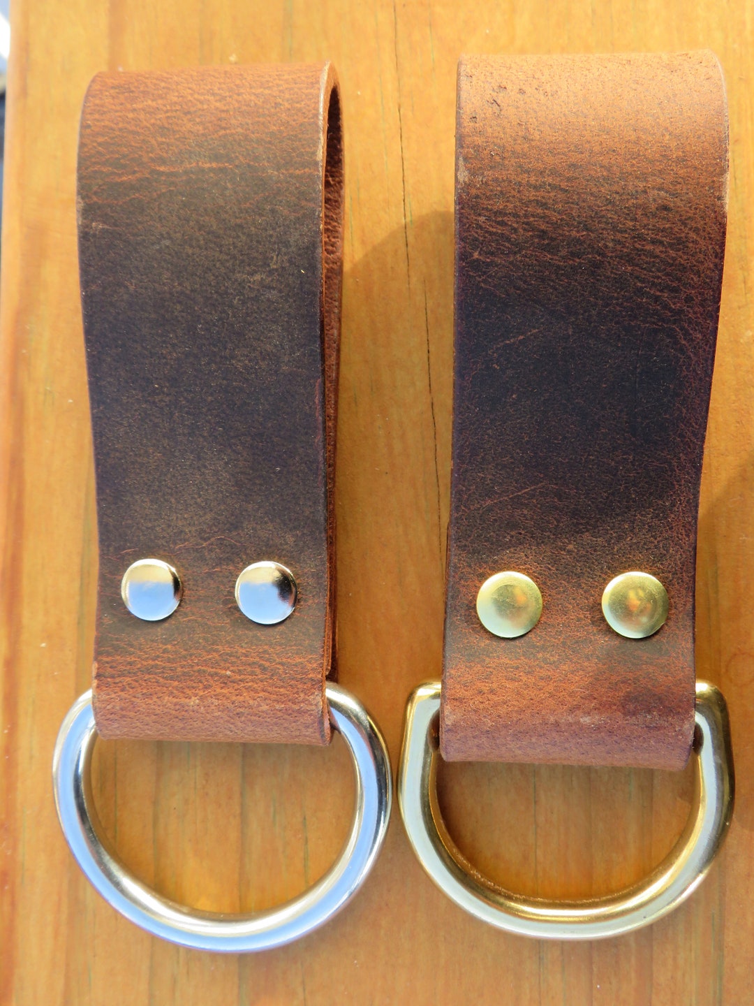 Water Buffalo Leather Knife Hanger, Strap Holder, With Stainless Steel ...