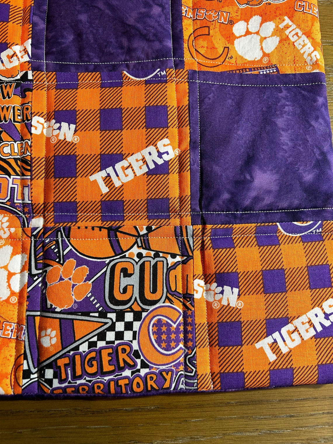 Handmade Clemson University Quilted Pillow Cover. - Etsy