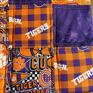 Handmade Clemson University Quilted Pillow Cover. - Etsy