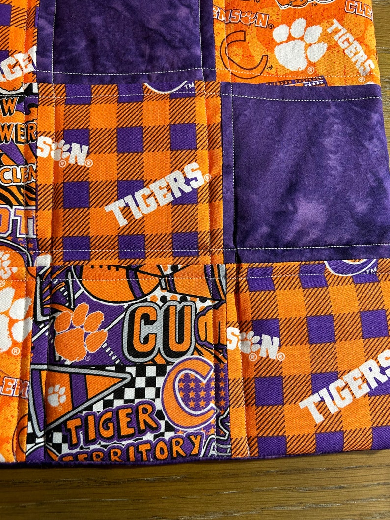 Handmade Clemson University Quilted Pillow Cover. - Etsy