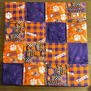 Handmade Clemson University Quilted Pillow Cover. - Etsy