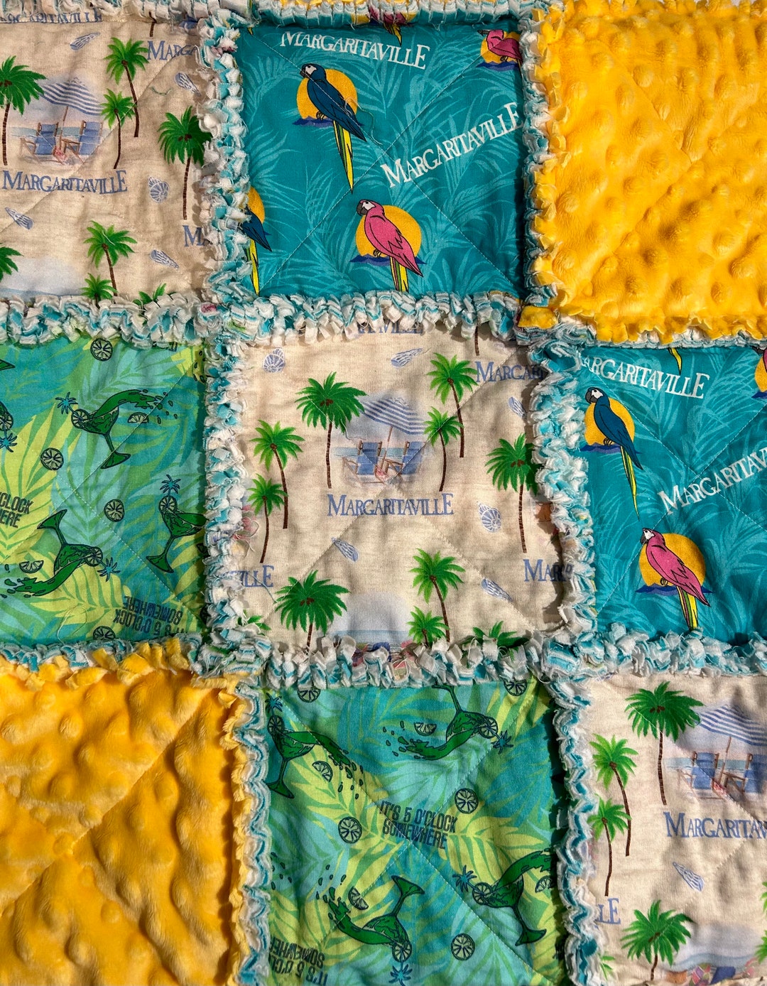 Handmade Jimmy Buffett Margaritaville Lap Rag Quilt. - Etsy