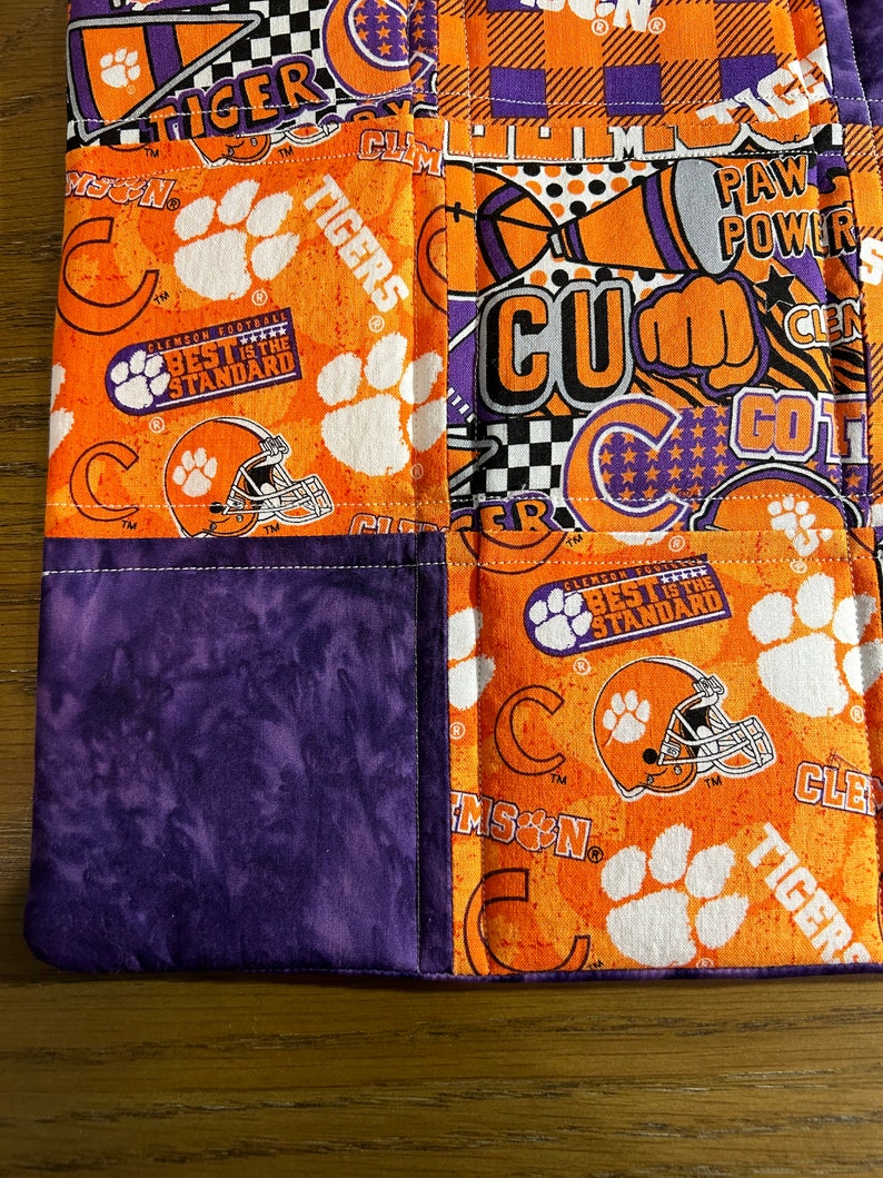 Handmade Clemson University Quilted Pillow Cover. - Etsy
