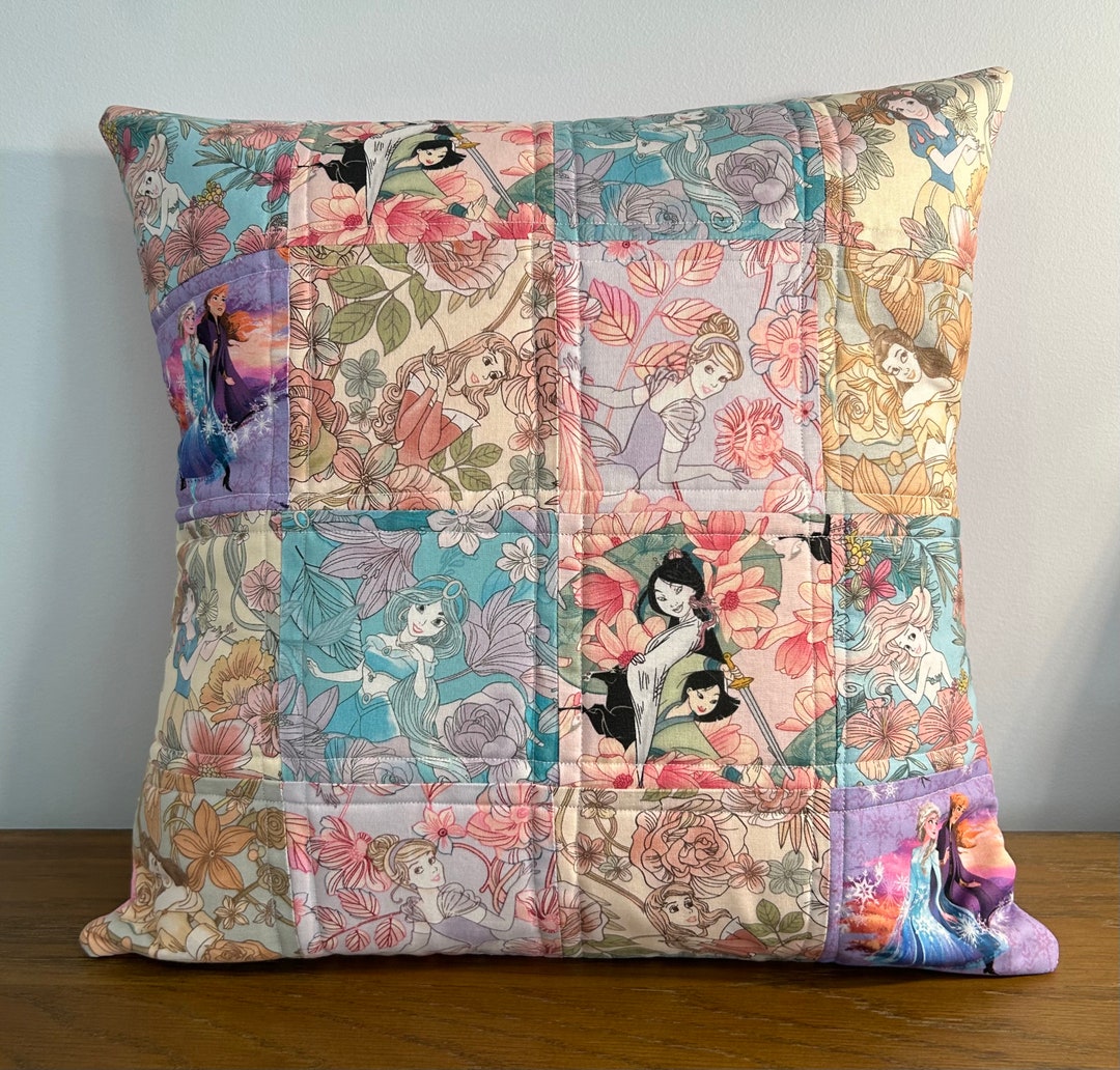 Handmade Disney Princesses Quilted Pillow Cover - Etsy