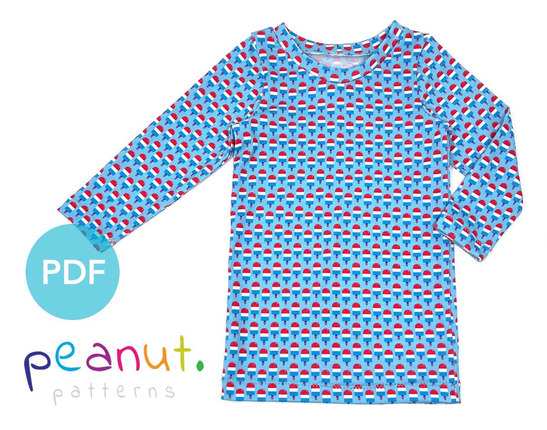 Long Sleeve Plain Shirt or Dress Sewing Pattern • PDF Sewing Pattern ...