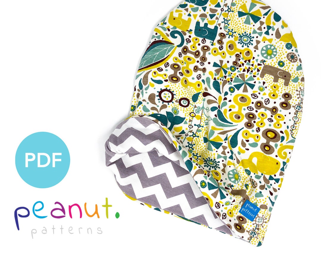 Reversible Beanie Hat Sewing Pattern • PDF Sewing Pattern • Baby, Kid ...