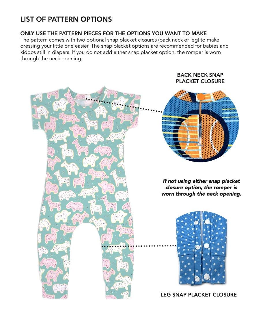Simple Short Sleeve Pant Romper Sewing Pattern • PDF Sewing Pattern ...