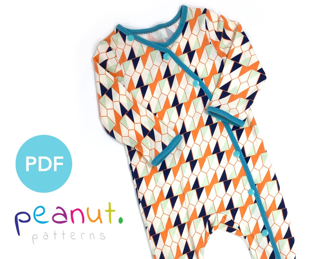 Footed Bodysuit Snaps Sewing Pattern • PDF Sewing Pattern • Baby, Kid ...