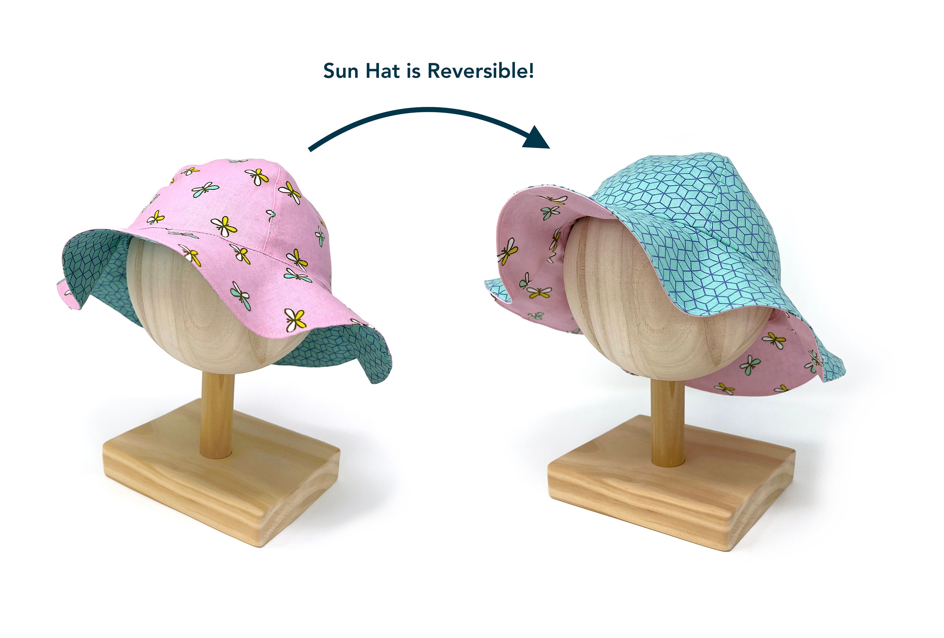 Reversible Sun Hat Sewing Pattern • PDF Sewing Pattern • Baby, Kid ...