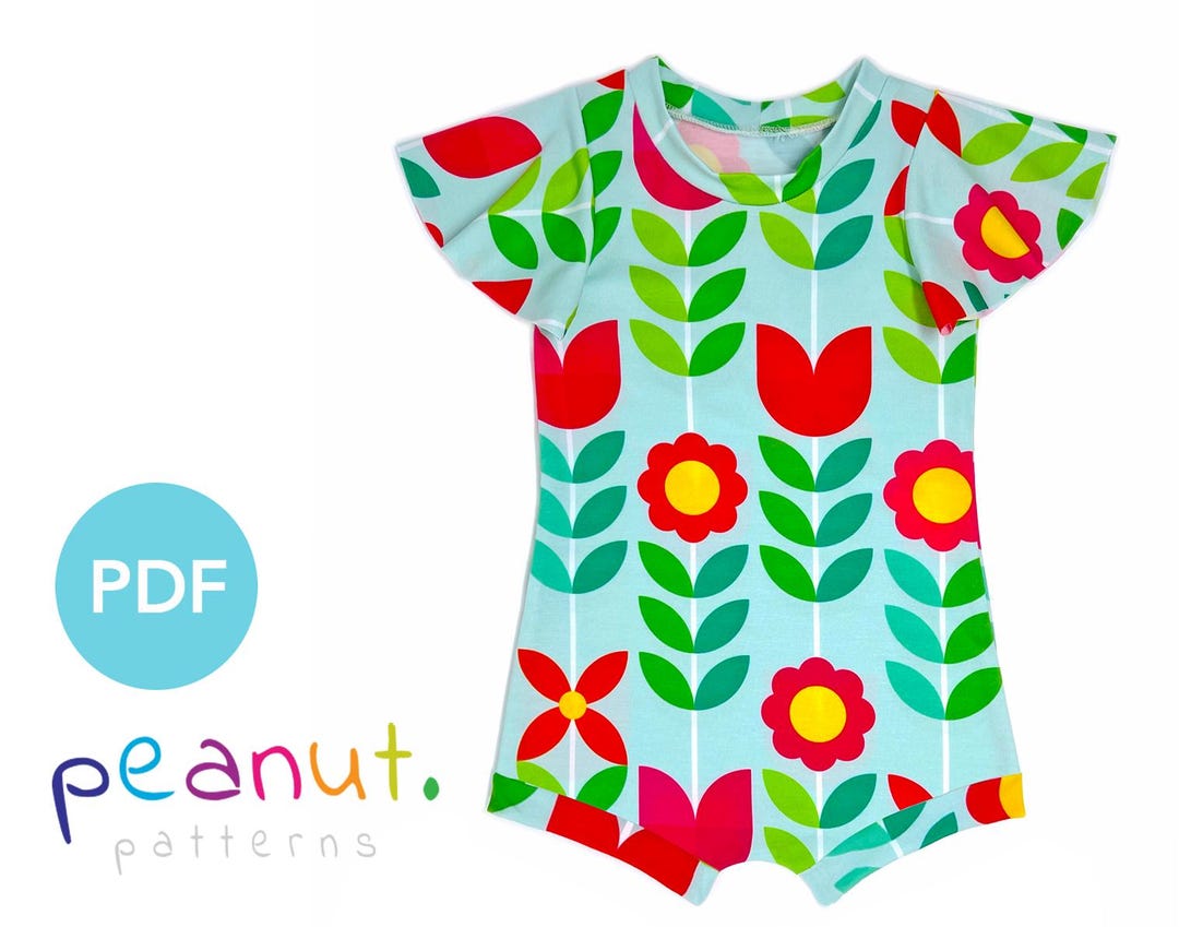 Butterfly Sleeve Shorts Romper Sewing Pattern • PDF Sewing Pattern ...