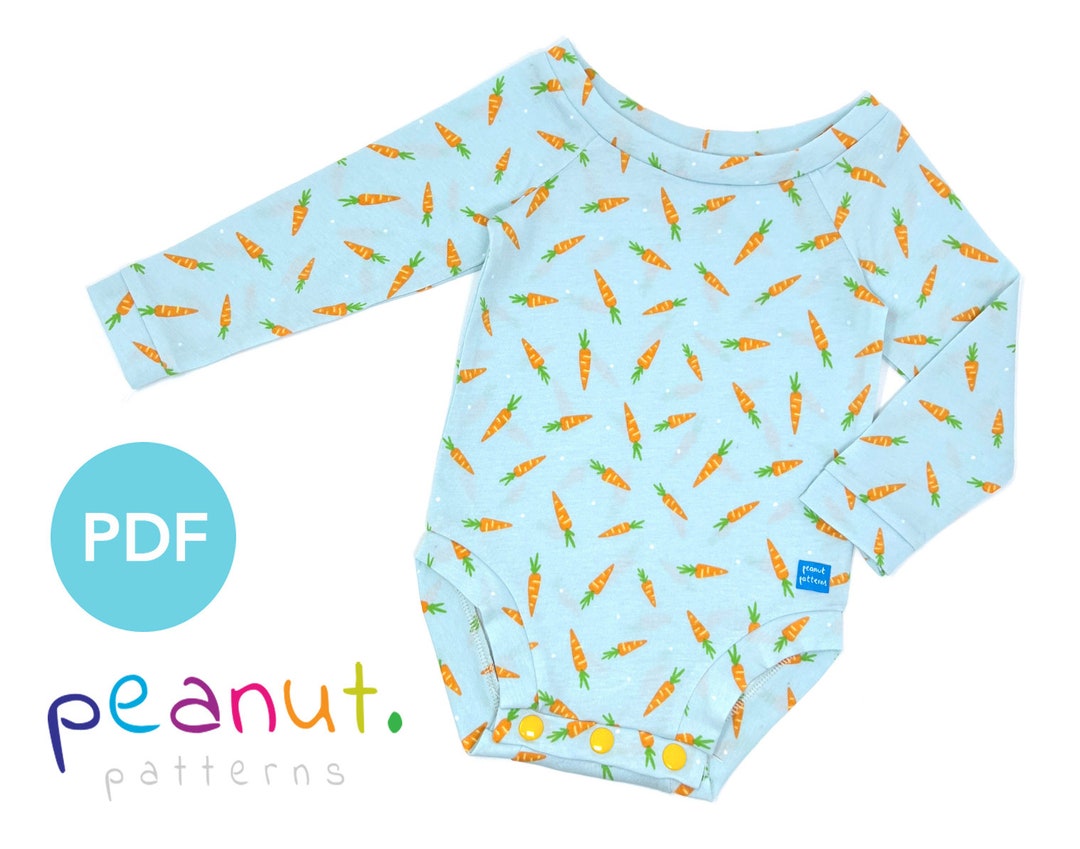 Long Sleeve Raglan Bodysuit Sewing Pattern • PDF Sewing Pattern • Baby ...