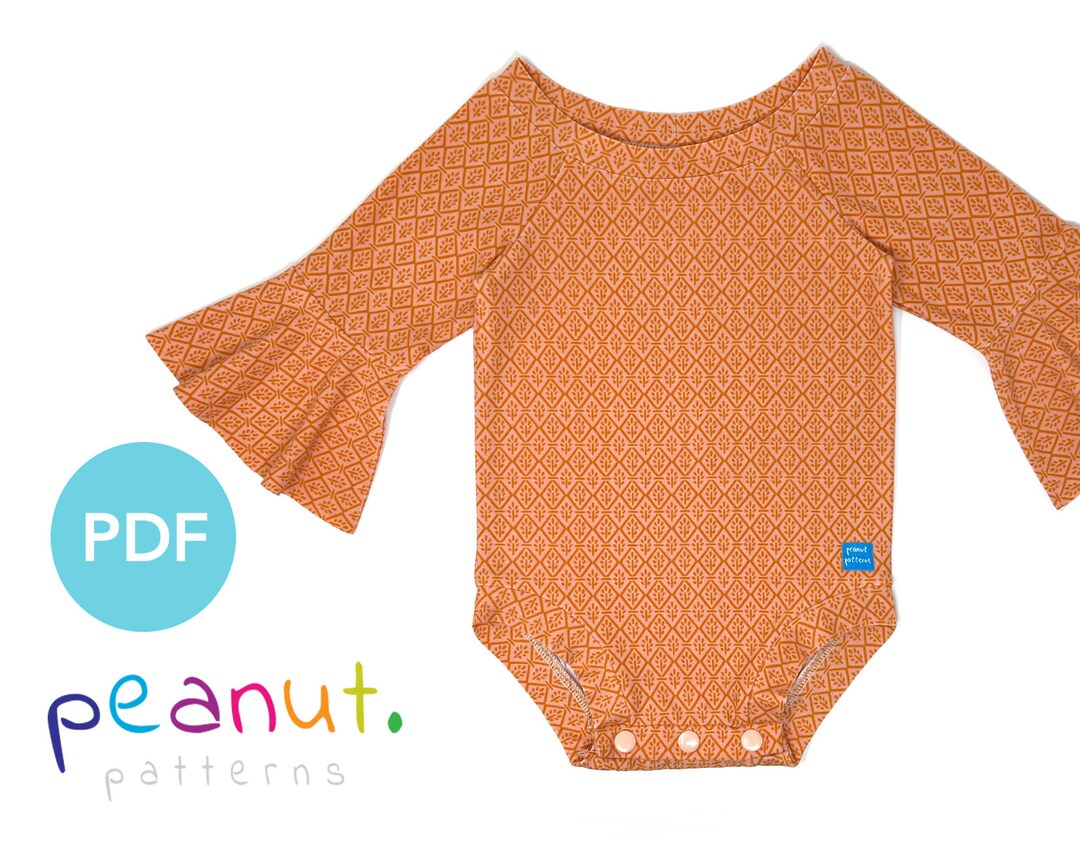 Bell Sleeve Raglan Bodysuit Sewing Pattern • PDF Sewing Pattern • Baby ...