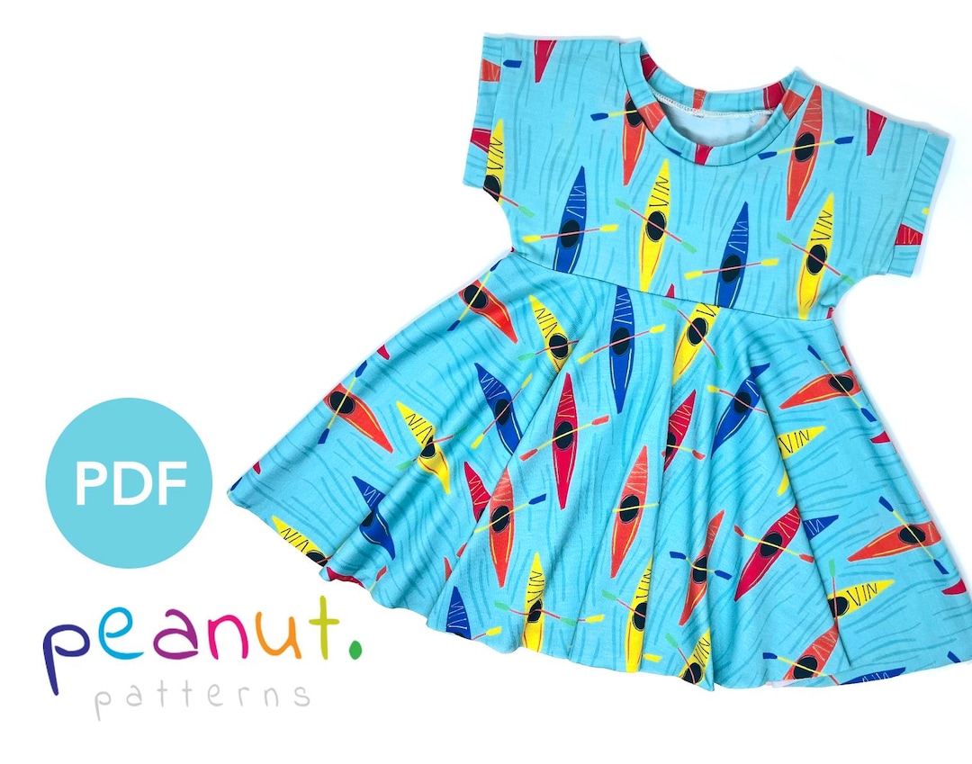 Simple Short Sleeve Peplum Dress Sewing Pattern • PDF Sewing Pattern ...