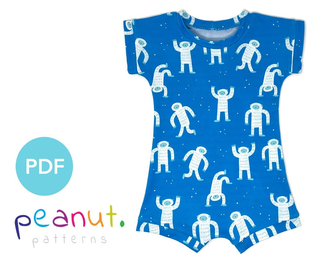 Simple Short Sleeve Shirt Shorts Romper Sewing Pattern • PDF Sewing ...