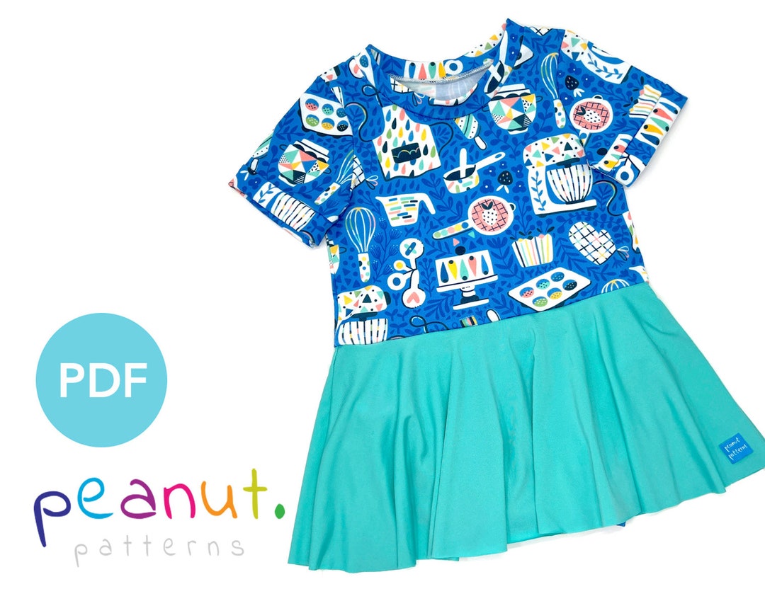 Short Sleeve Skirted Bodysuit Sewing Pattern • PDF Sewing Pattern ...