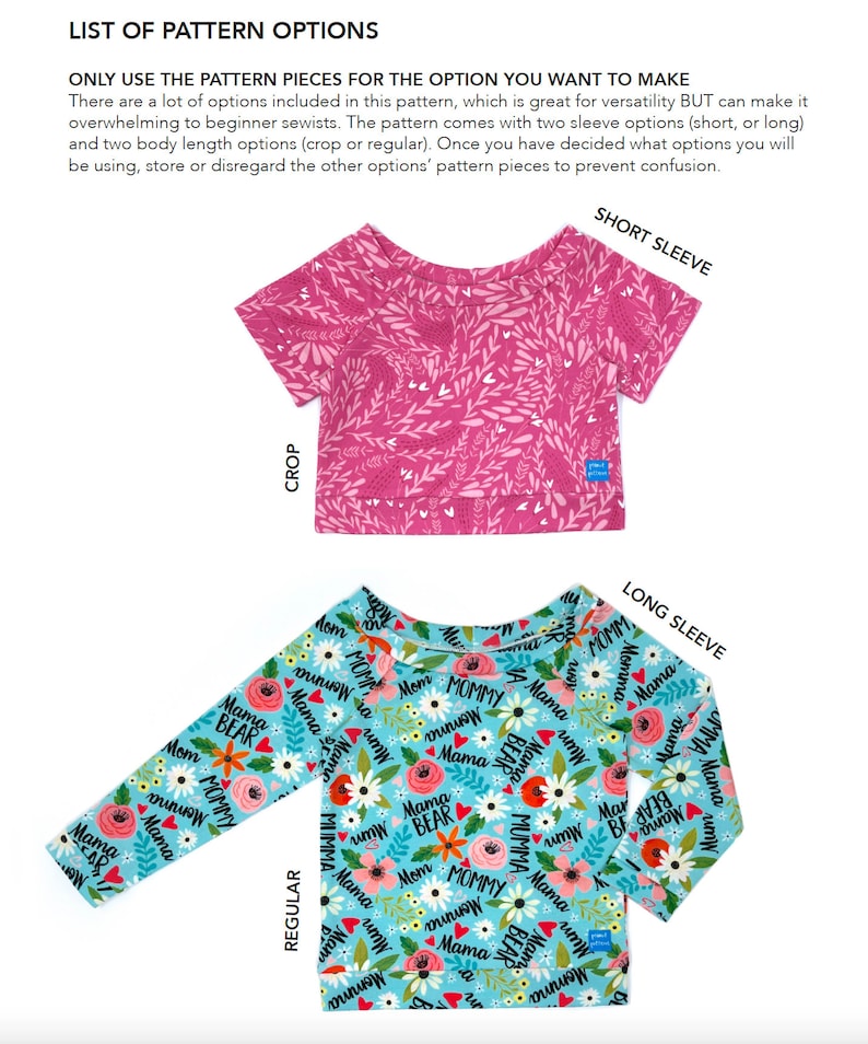 Long Sleeve Raglan Shirt Sewing Pattern • PDF Sewing Pattern • Baby ...