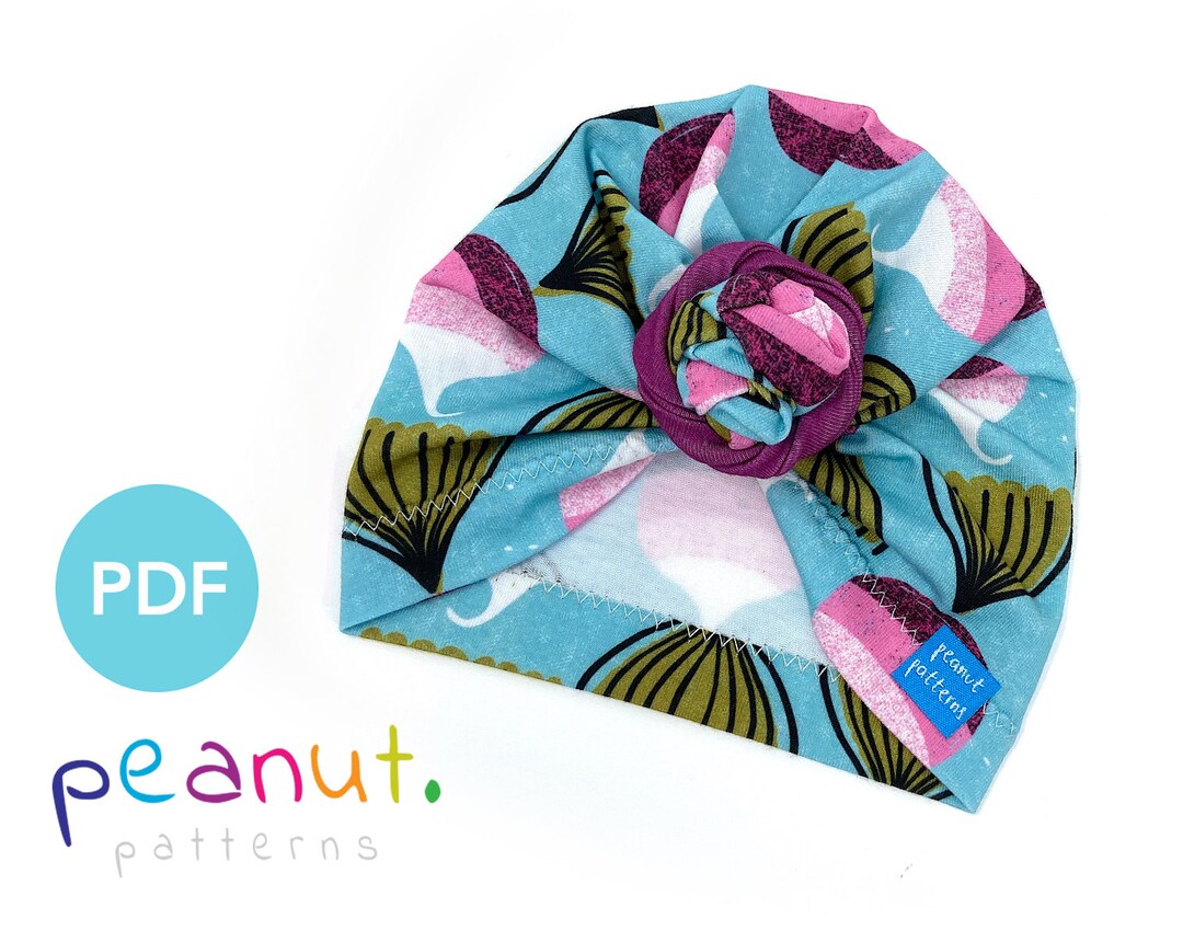 Bun Turban Hat Sewing Pattern • PDF Sewing Pattern • Baby, Kid, Toddler ...