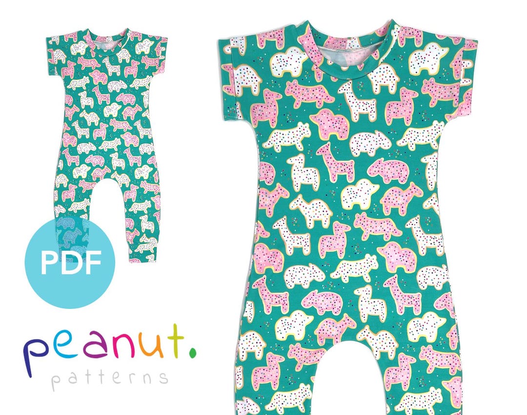 Simple Short Sleeve Pant Romper Sewing Pattern • PDF Sewing Pattern ...