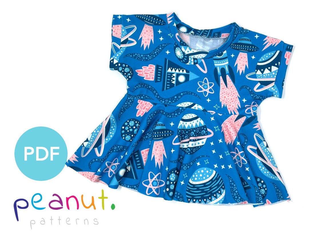 Simple Short Sleeve Peplum Top Sewing Pattern • PDF Sewing Pattern ...