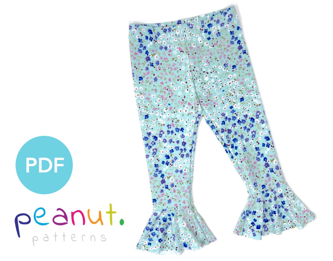 Ruffle Bell Bottom Legging Sewing Pattern • PDF Sewing Pattern • Baby ...