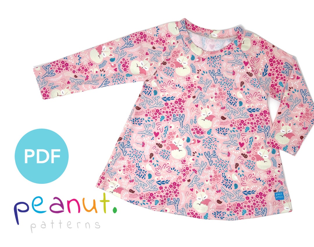 Long Sleeve Raglan Dress Sewing Pattern • PDF Sewing Pattern • Baby ...