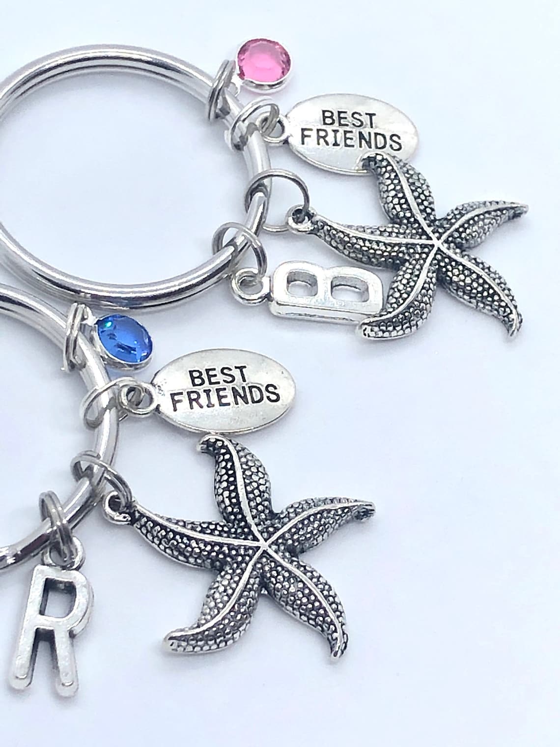 Best friend keychain for 2 matching keychains for friends | Etsy