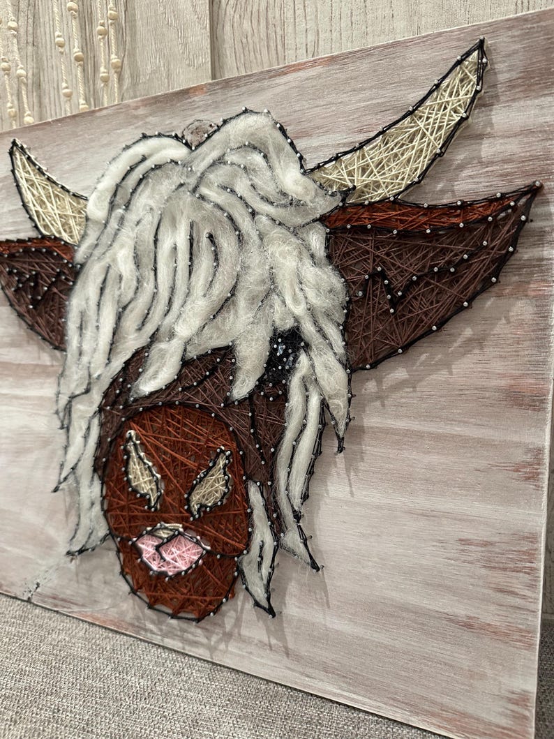 Highland Cow String Art Sign - Etsy