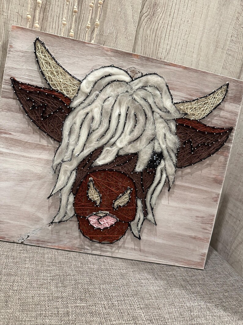 Highland Cow String Art Sign - Etsy