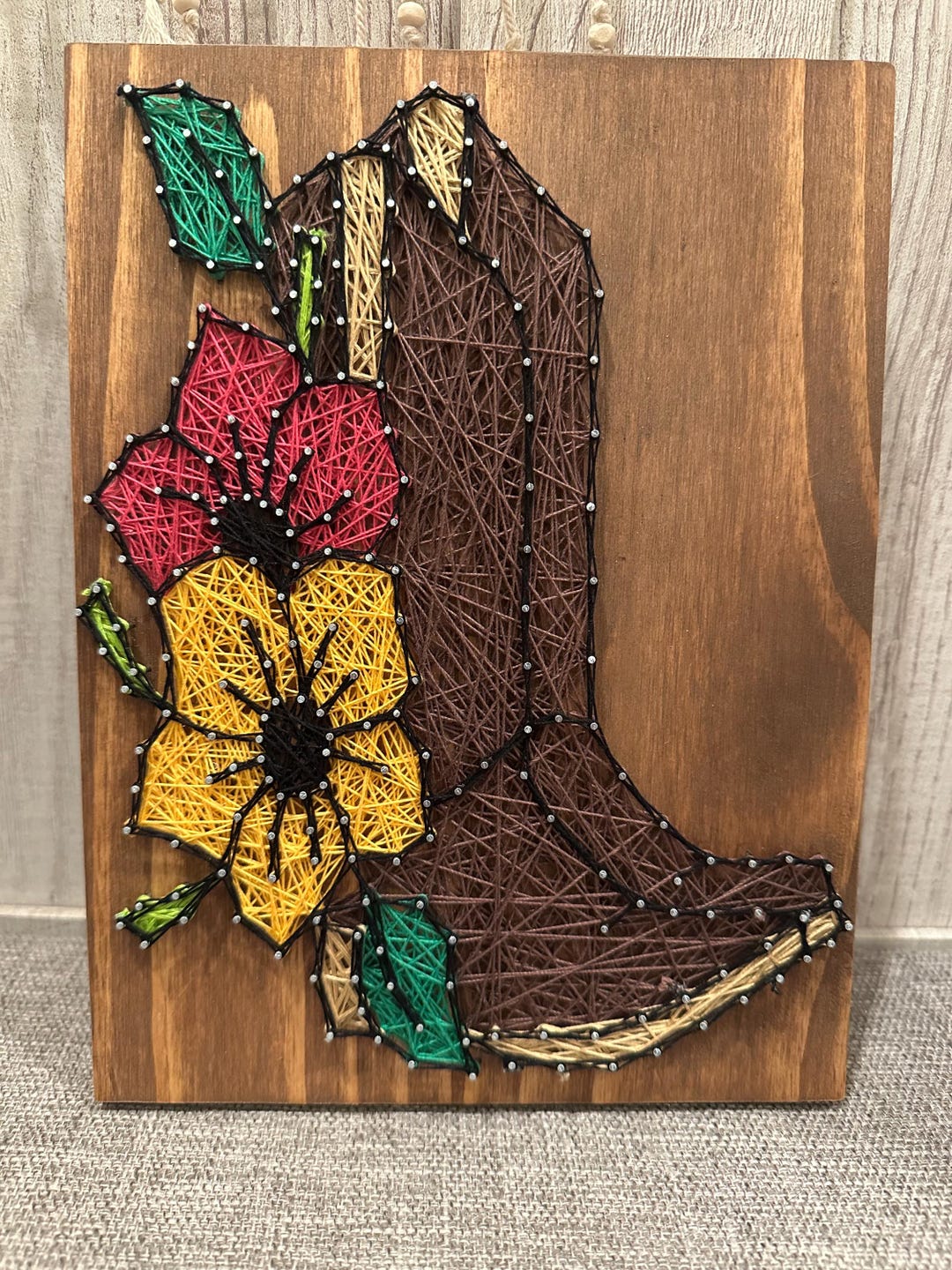Boots and Flowers String Art Sign - Etsy