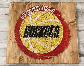 Houston Rockets String Art, Custom Team Art, Rockets Logo, Basketball ...
