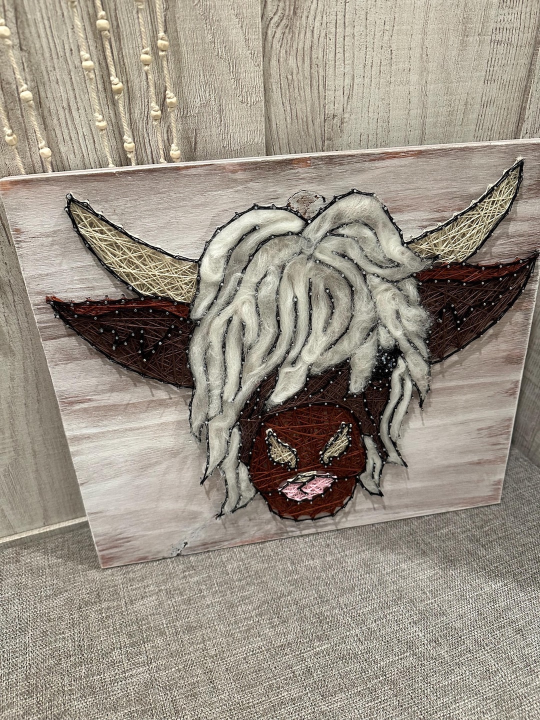 Highland Cow String Art Sign - Etsy