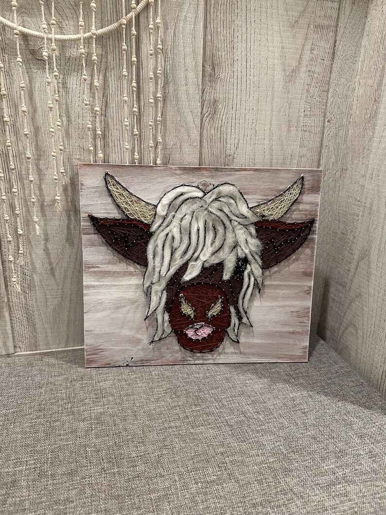 Highland Cow String Art Sign - Etsy