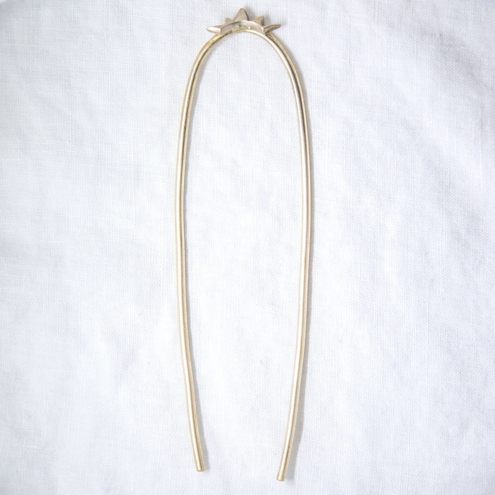Large Sunburst Hair Pin Solid Brass Hair Pin Etsy