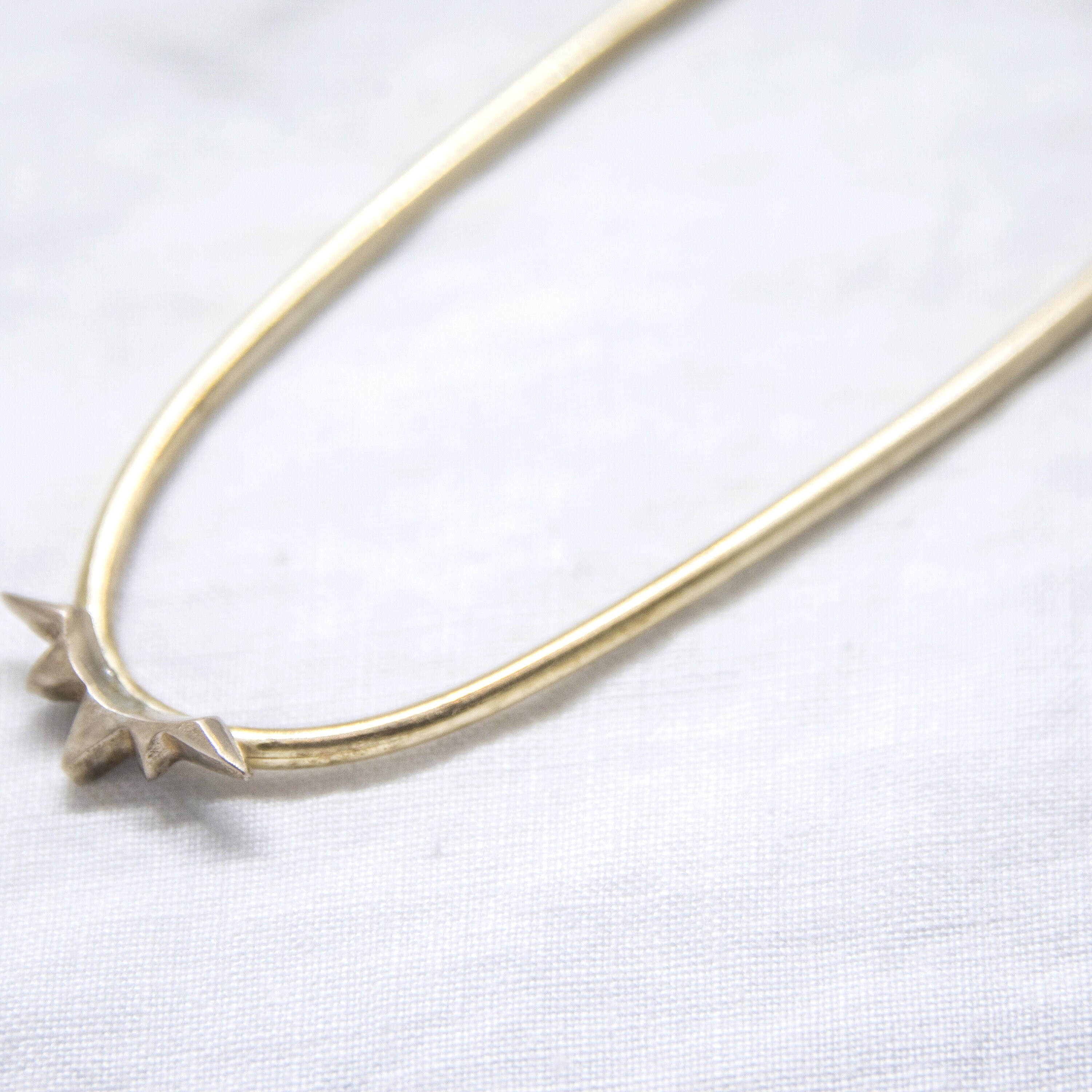 Large Sunburst Hair Pin Solid Brass Hair Pin Etsy
