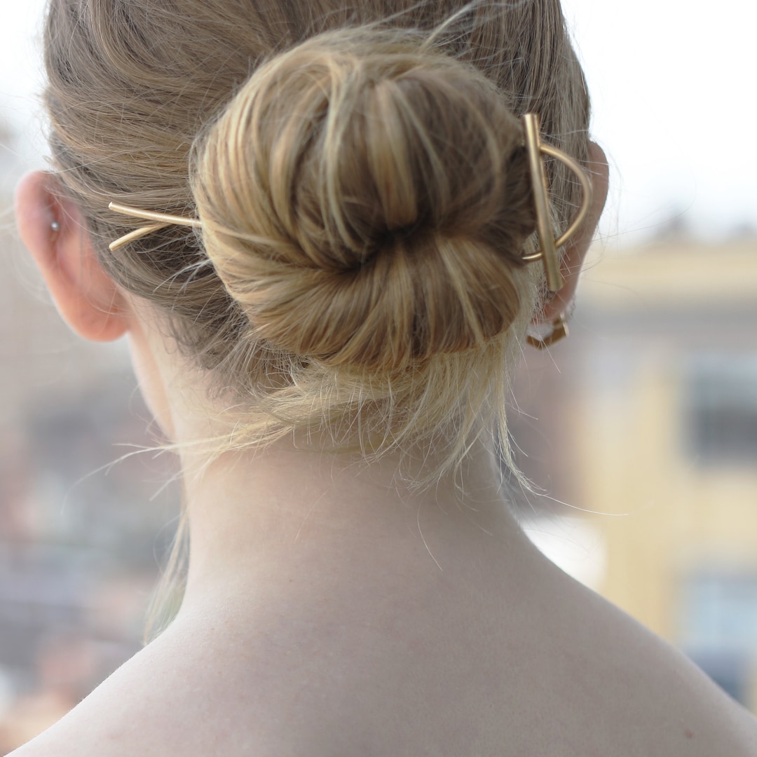 Large Bar Hair Pin - Solid Brass Hair Pin - Etsy