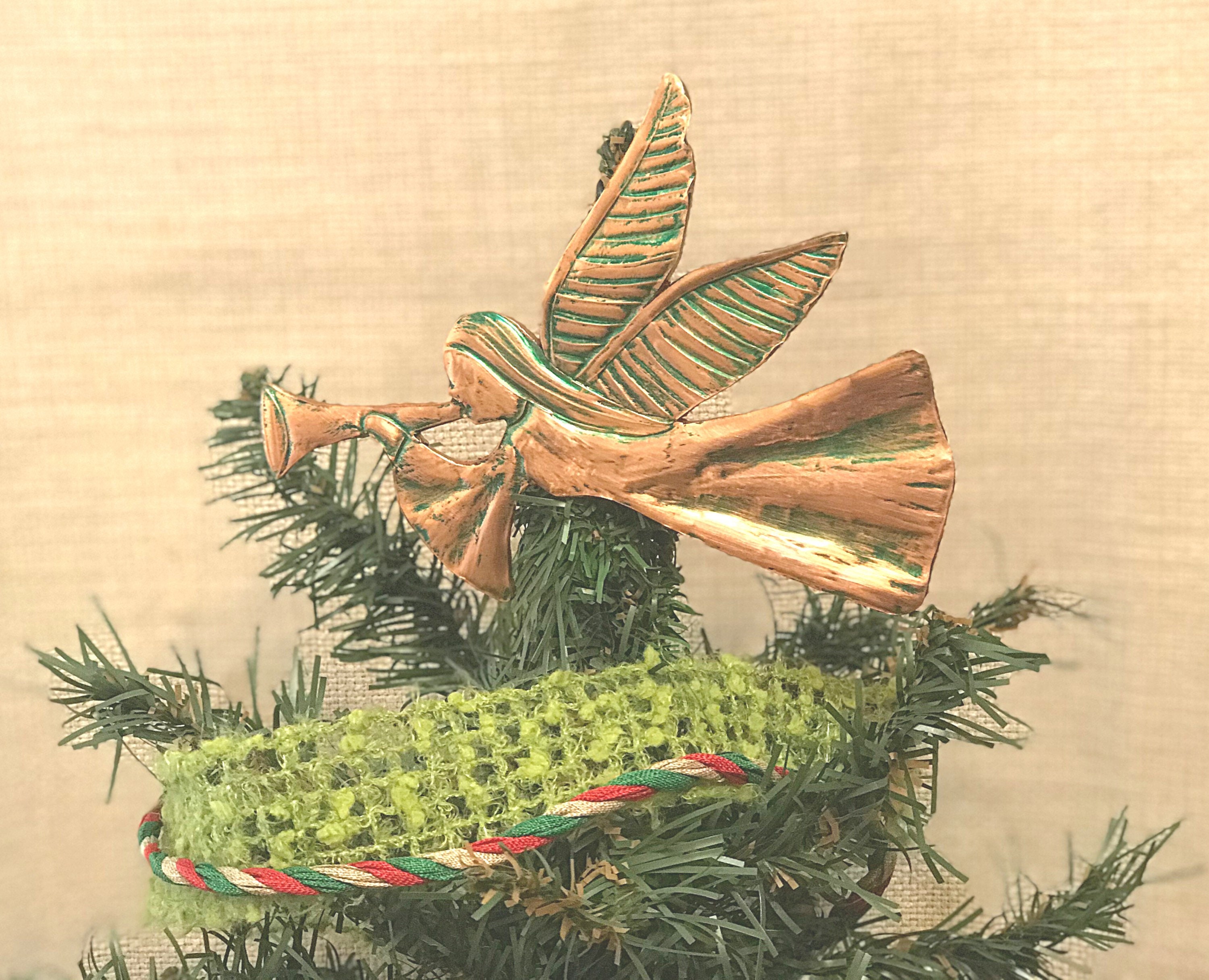 Petite Artist Made Chased Copper Angel Tree Topper - Etsy