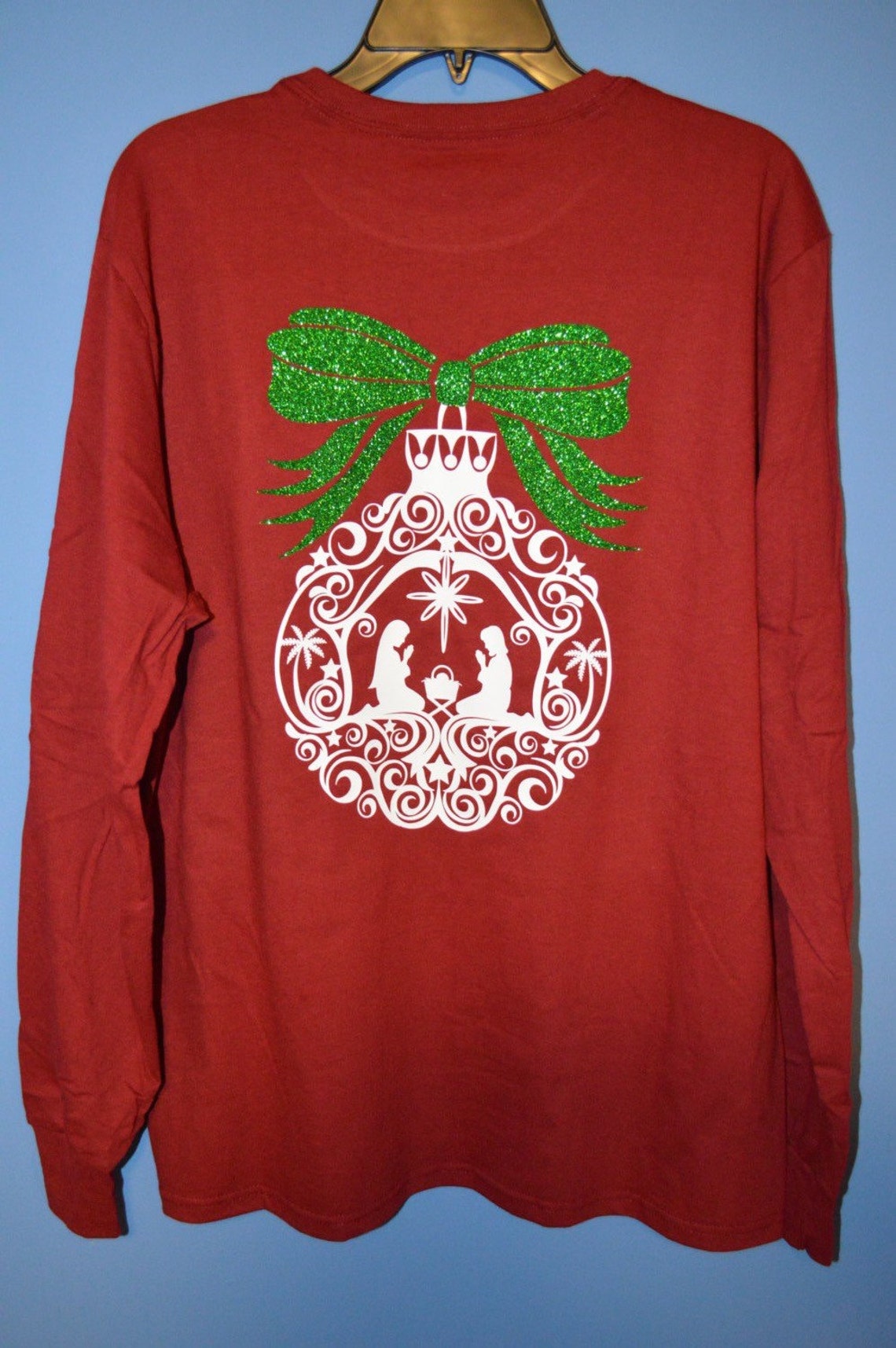 Long Sleeve Monogrammed Nativity Christmas Shirt - Etsy