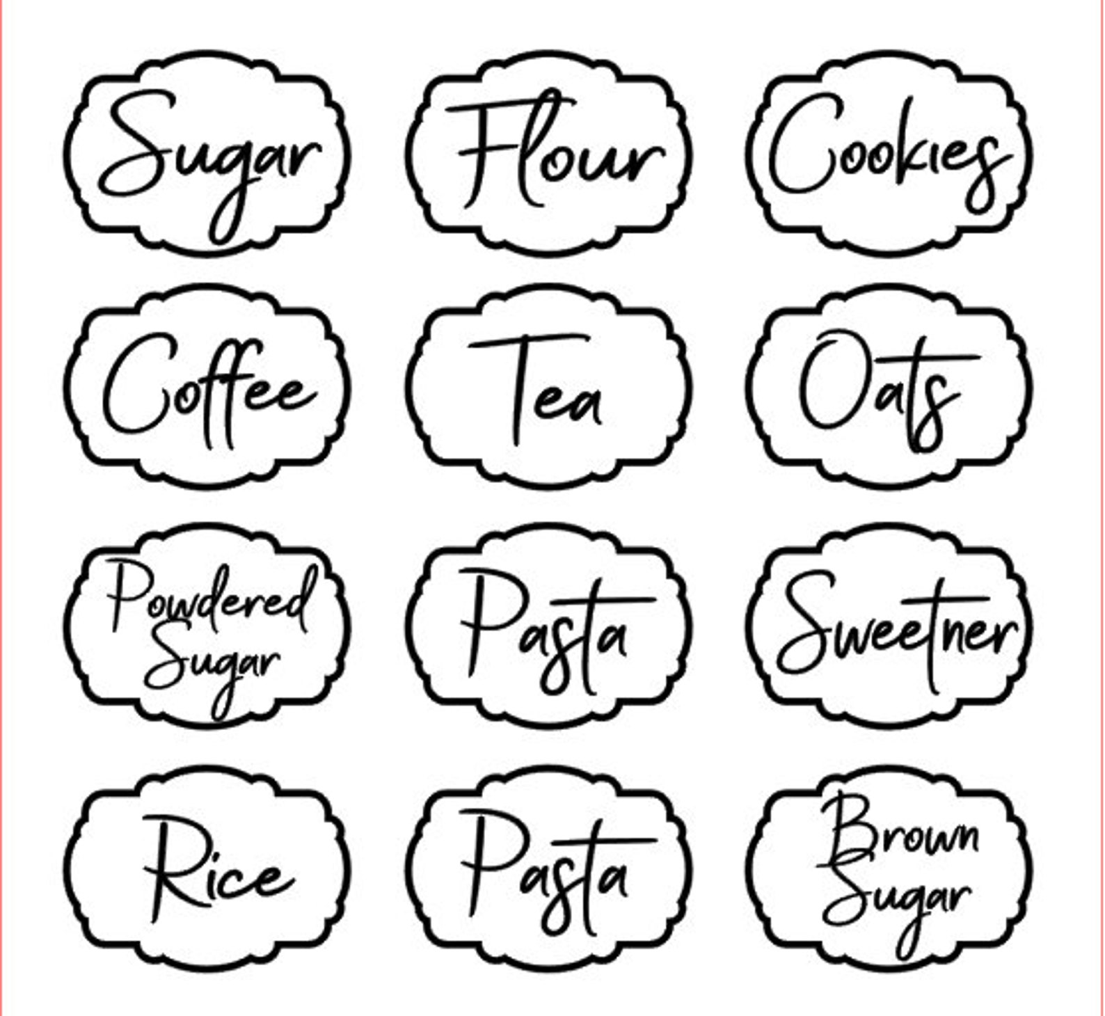 Kitchen Canister Vinyl Decals .. Stickers for Jars .. Mason | Etsy