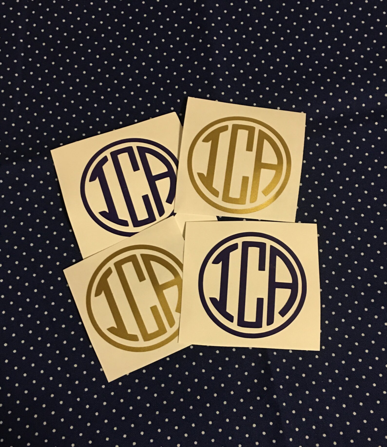 FREE SHIPPING - Set of 20 One Inch Circle Monogram Decal - Etsy