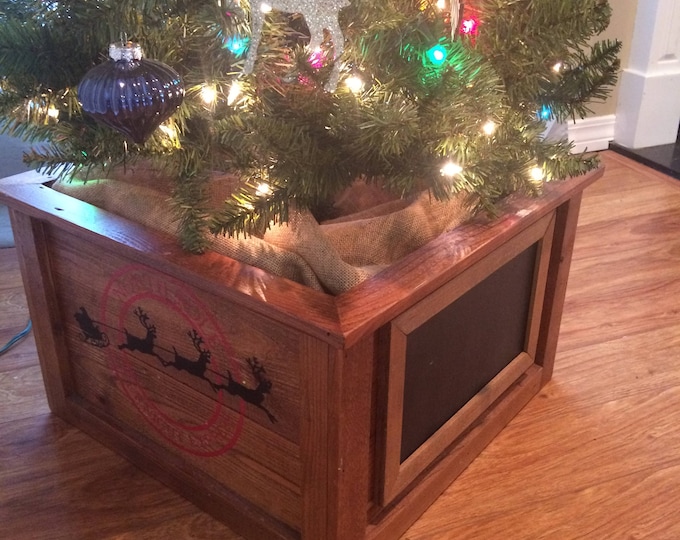 Rustic Christmas Tree Planter Box / Tree Skirt / Decorative Christmas ...