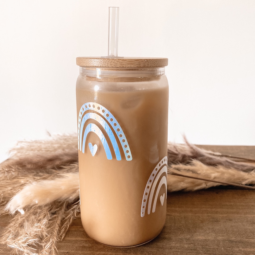 Rainbow Coffee Glass - Etsy