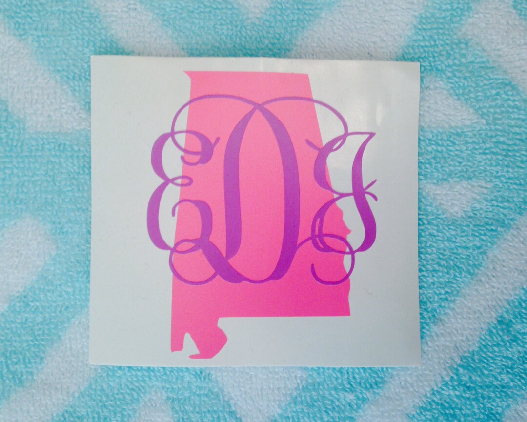 FREE SHIPPING - Monogrammed State Car Decal - Etsy