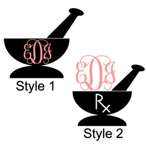 Mortar and Pestle , Pharmacy Tech Mortar and Pestle Monogrammed Vinyl ...