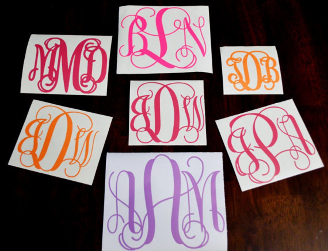 Monogrammed Decals .. Free Shipping - Etsy