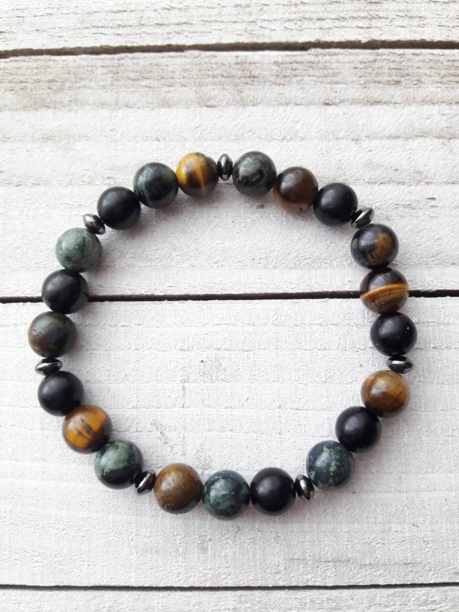 Camo Bracelet, Genuine Gemstone Bracelet, Men's Bracelet, Stack ...